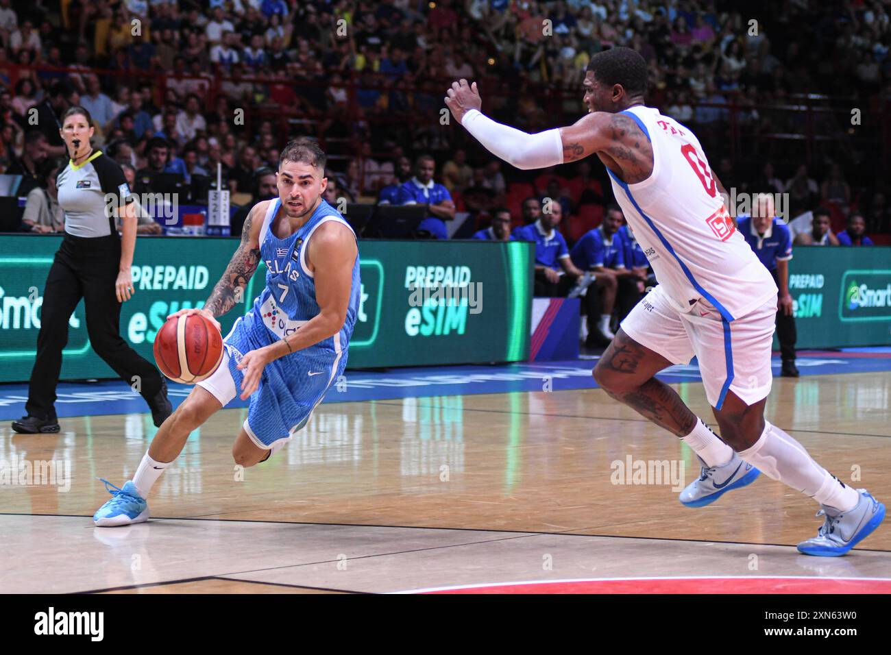 Vassilis Toliopoulos (Greece) against Dominican Republic. FIBA Olympic ...