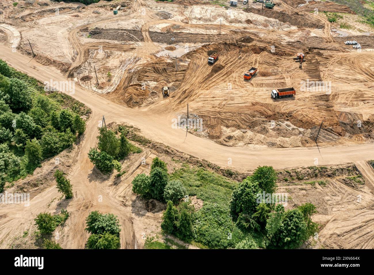 earthworks. leveling ground. preparation of the land for construction ...