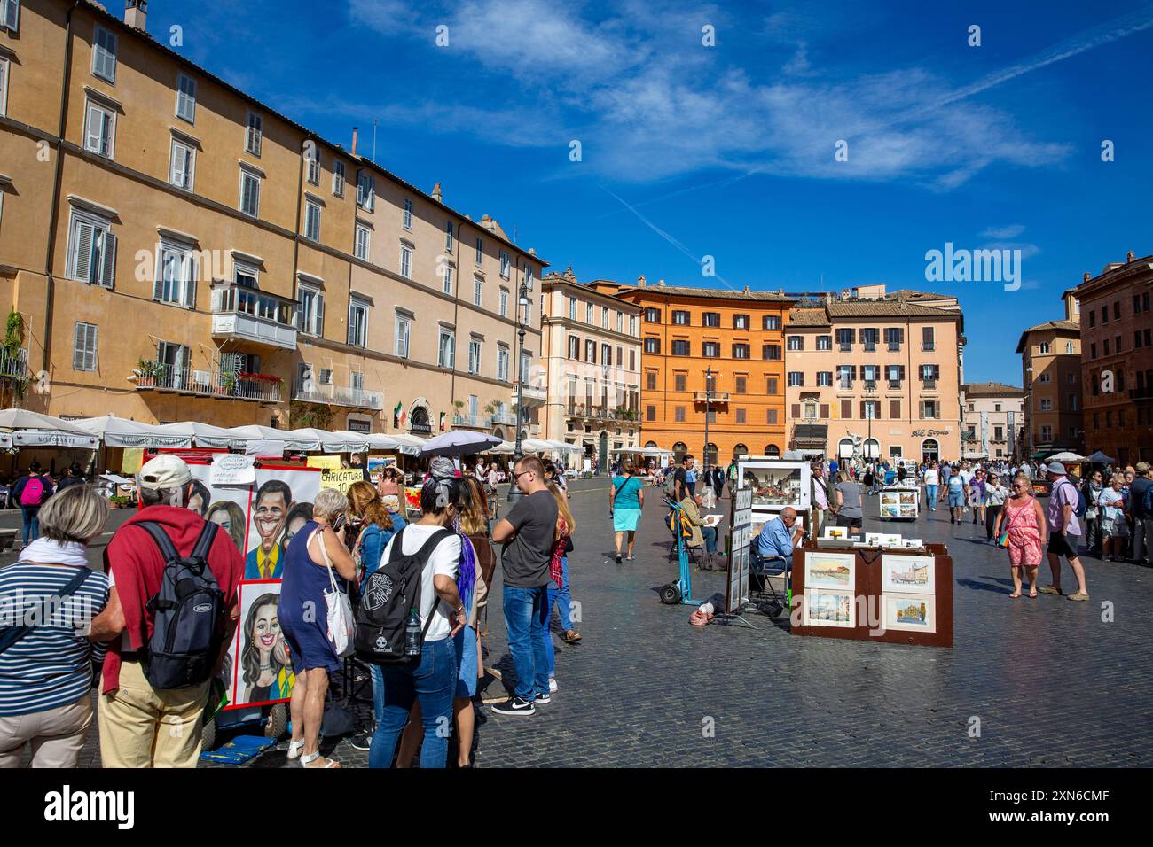 Piazza Navona square for public space in Rome city centre,Italy,Europ ...