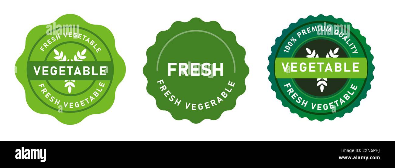 fresh vegetable natural ingredients seal emblem logo sign product tag ...