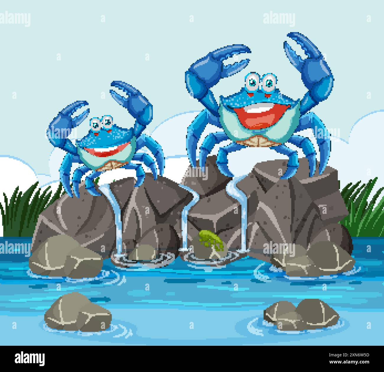 Crabs river Stock Vector Images - Alamy