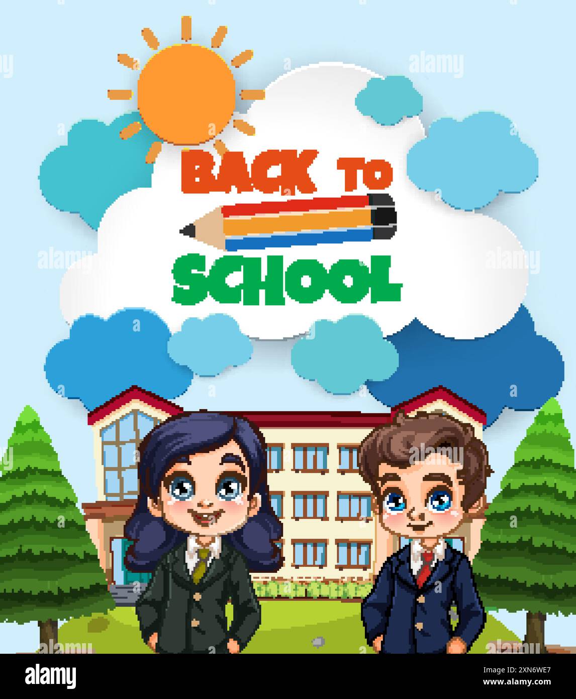 New primary school students Stock Vector Images - Alamy