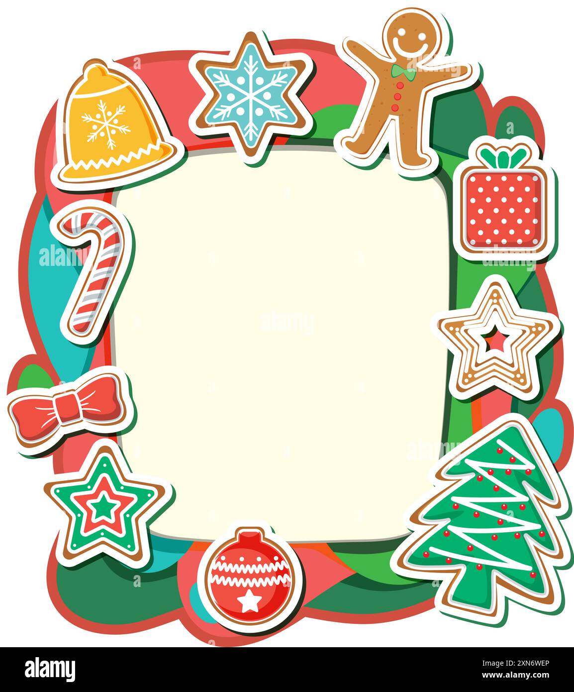 Colorful christmas cookies icing Stock Vector Images - Alamy