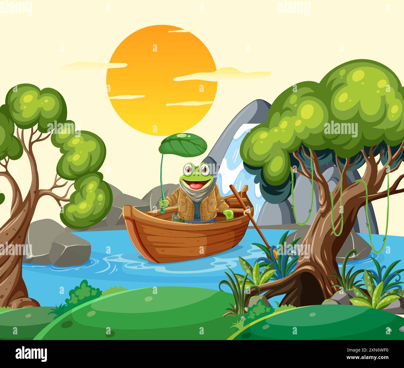Frog in sun Stock Vector Images - Alamy