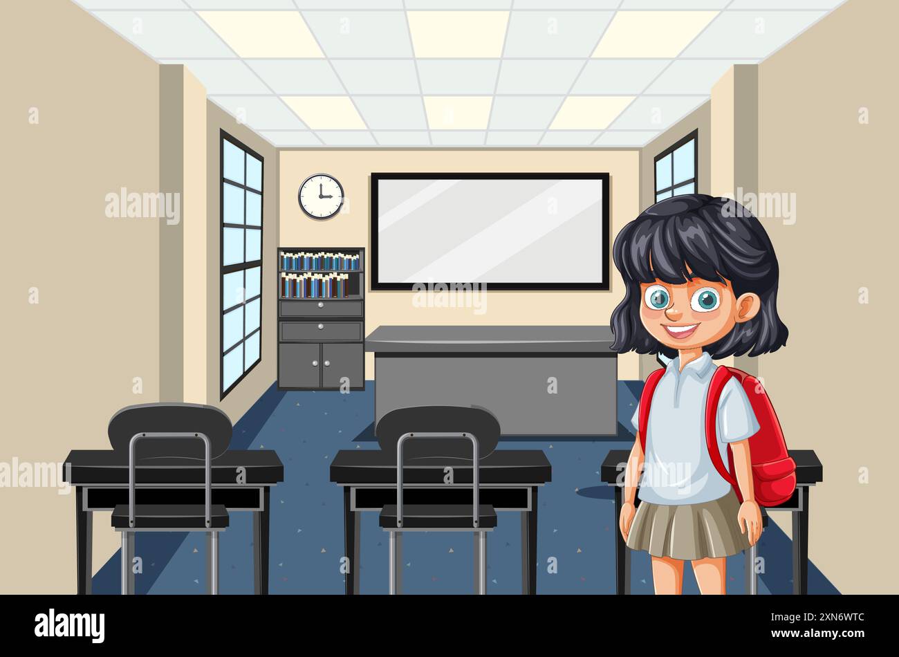 Student uniform smiling classroom Stock Vector Images - Alamy
