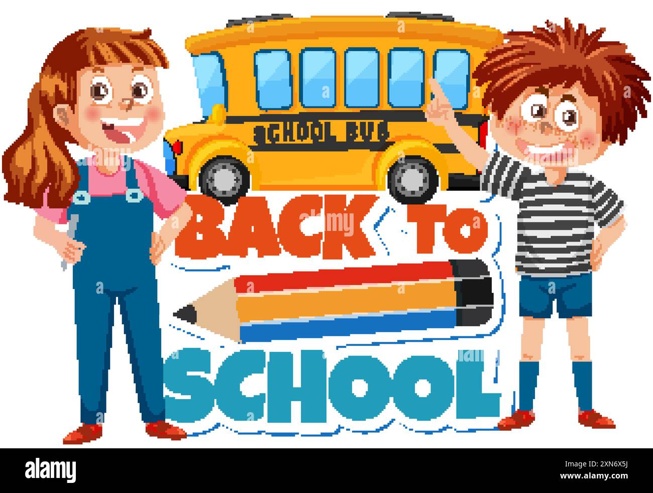 Kids excited for the new school year Stock Vector Image & Art - Alamy