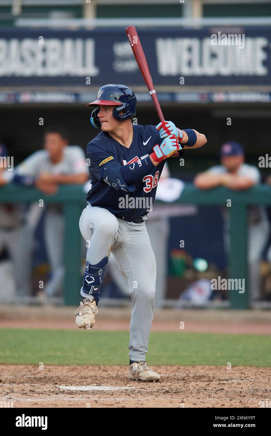 Brooks Bryan (38) (Troy) of Team Stars at bat during a Collegiate ...