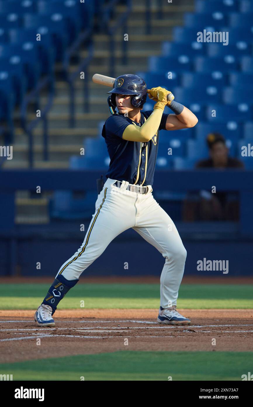 Josh Adamczewski (2) of the ACL Brewers at bat during an Arizona ...