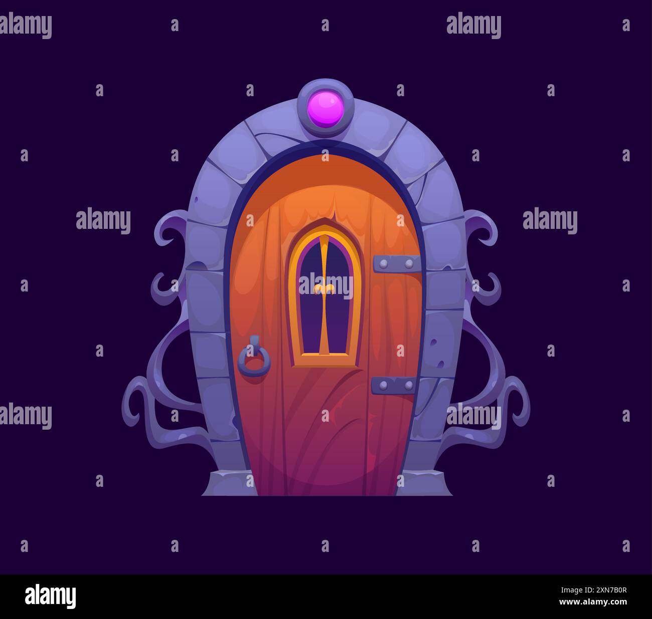 Fantasy magic portal gate door, witchcraft game asset. Cartoon vector ...