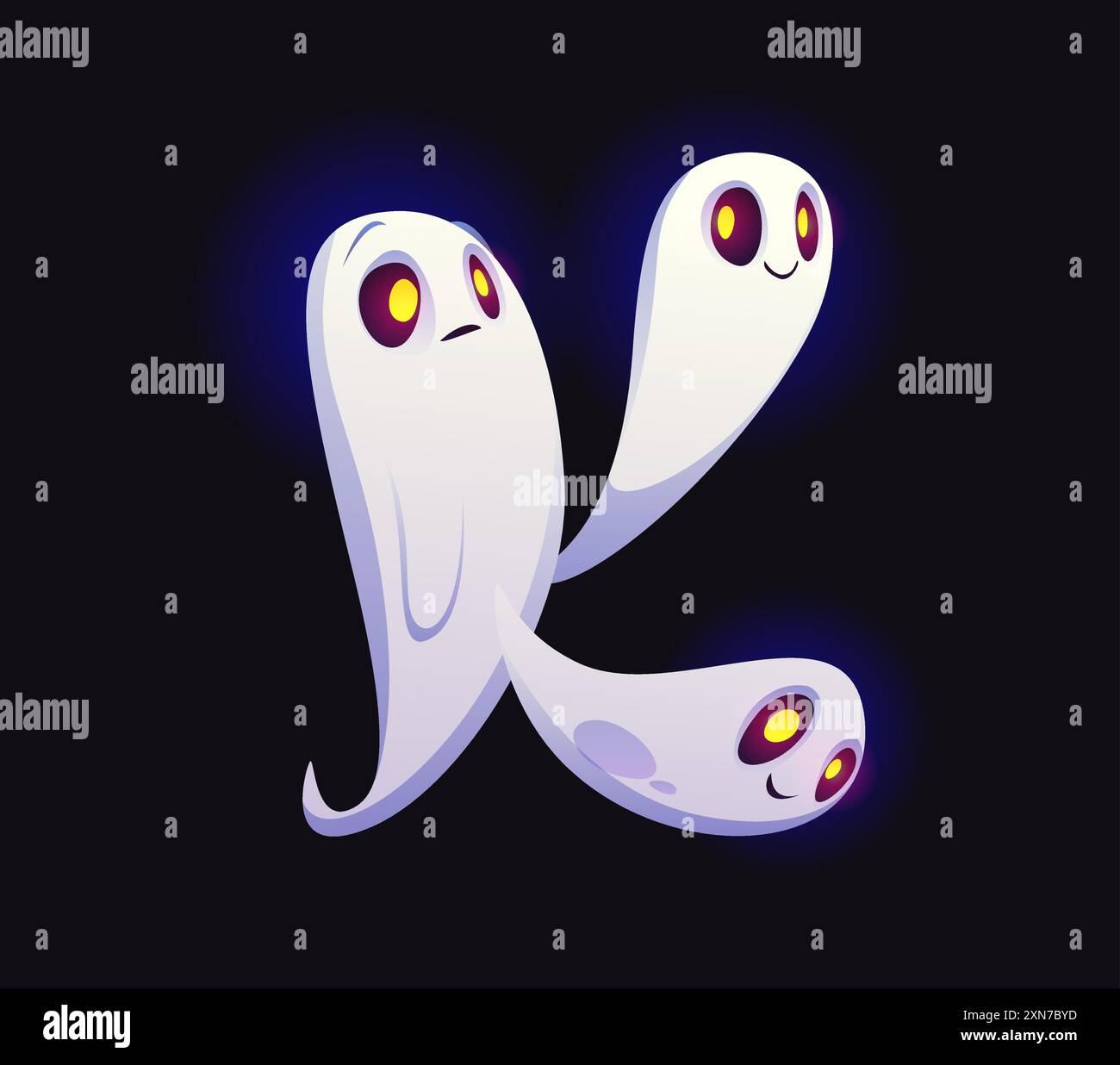 Letter K Halloween ghost font, scary typeface, horror evil type, spooky ...