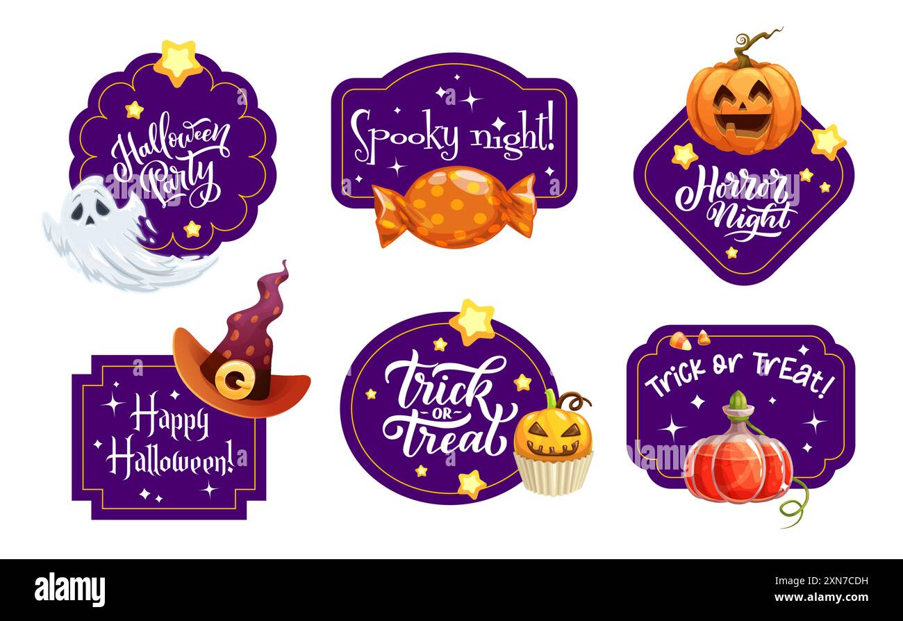 Halloween gift tags for holiday trick or treat party with scary ...