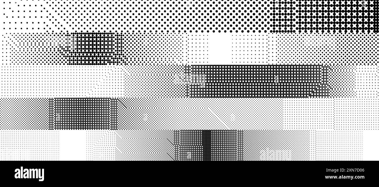 Glitchy pixelated striped background. Bitmap noise stripe texture. Halftone glitch grunge ...