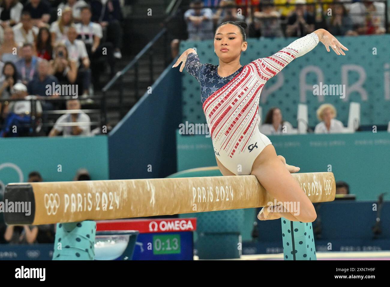 USA's Sunisa Lee performs on the Balance Beam during the artistic ...
