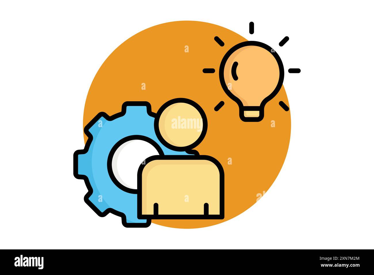 Founder icon. people with gear and light bulb. icon related to lead ...