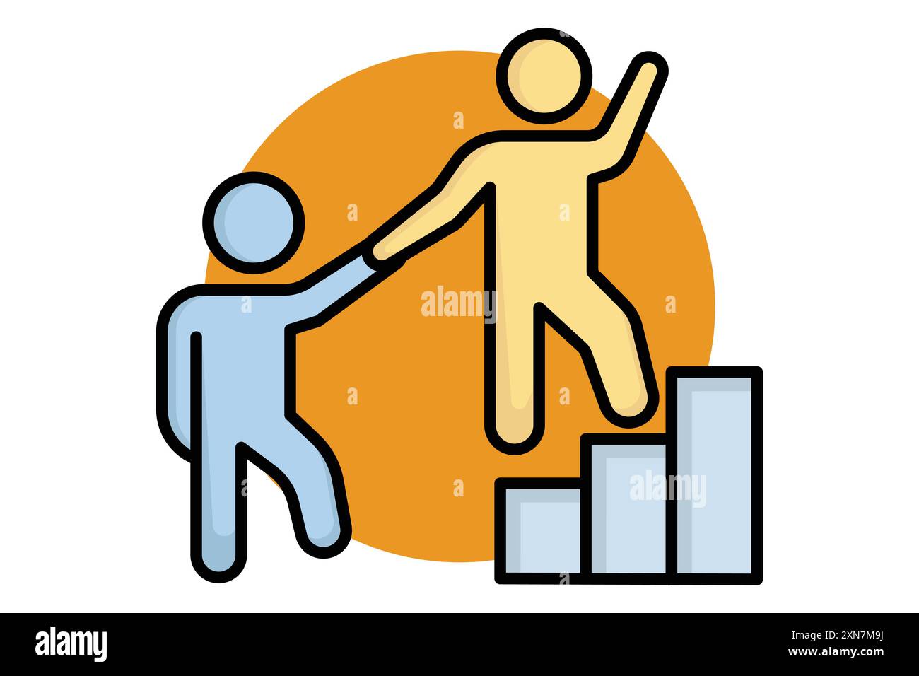 Leadership icon. people with stairs. icon related to empower . colored ...