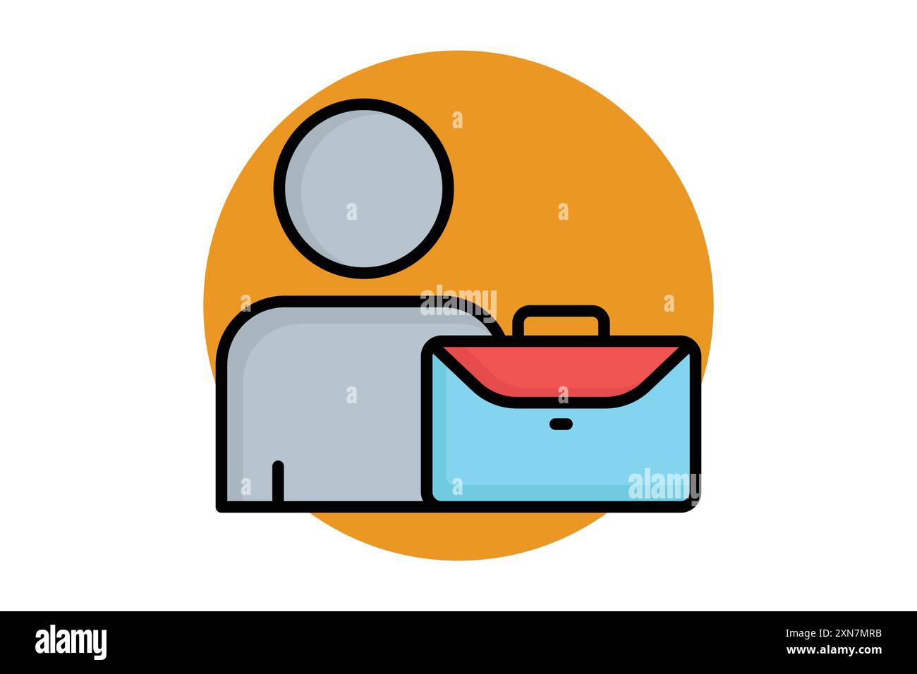 Employee icon. man with briefcase. icon related to represent. colored ...
