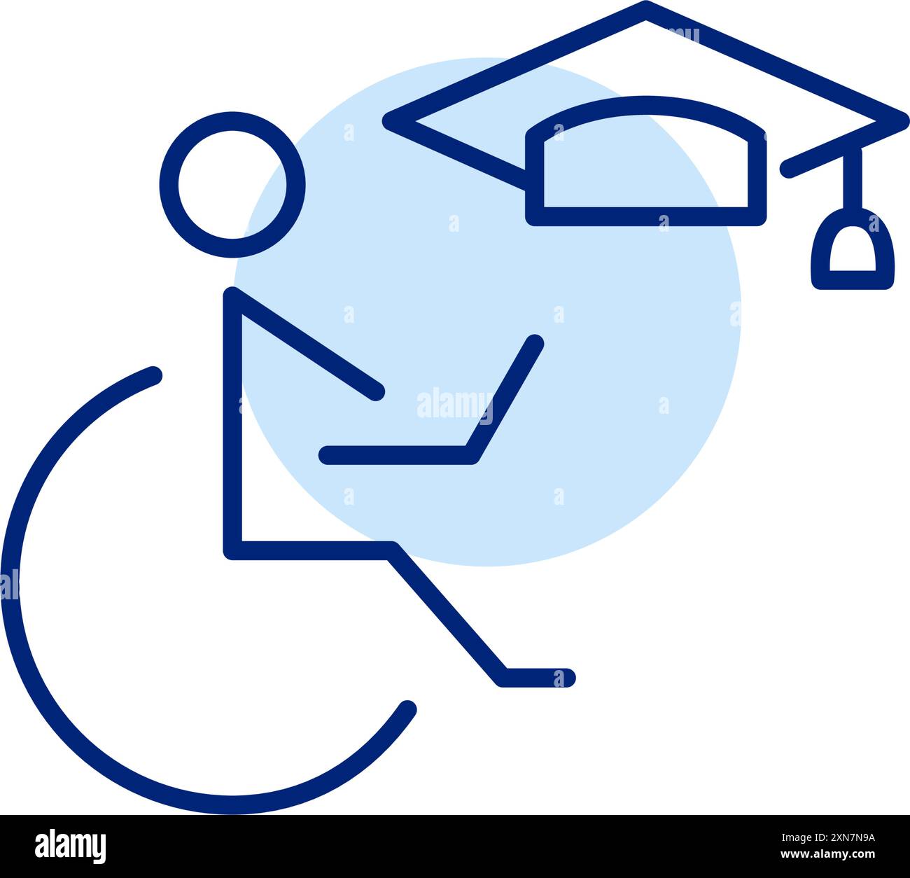 Person in wheelchair and graduation cap. Educational opportunities for ...