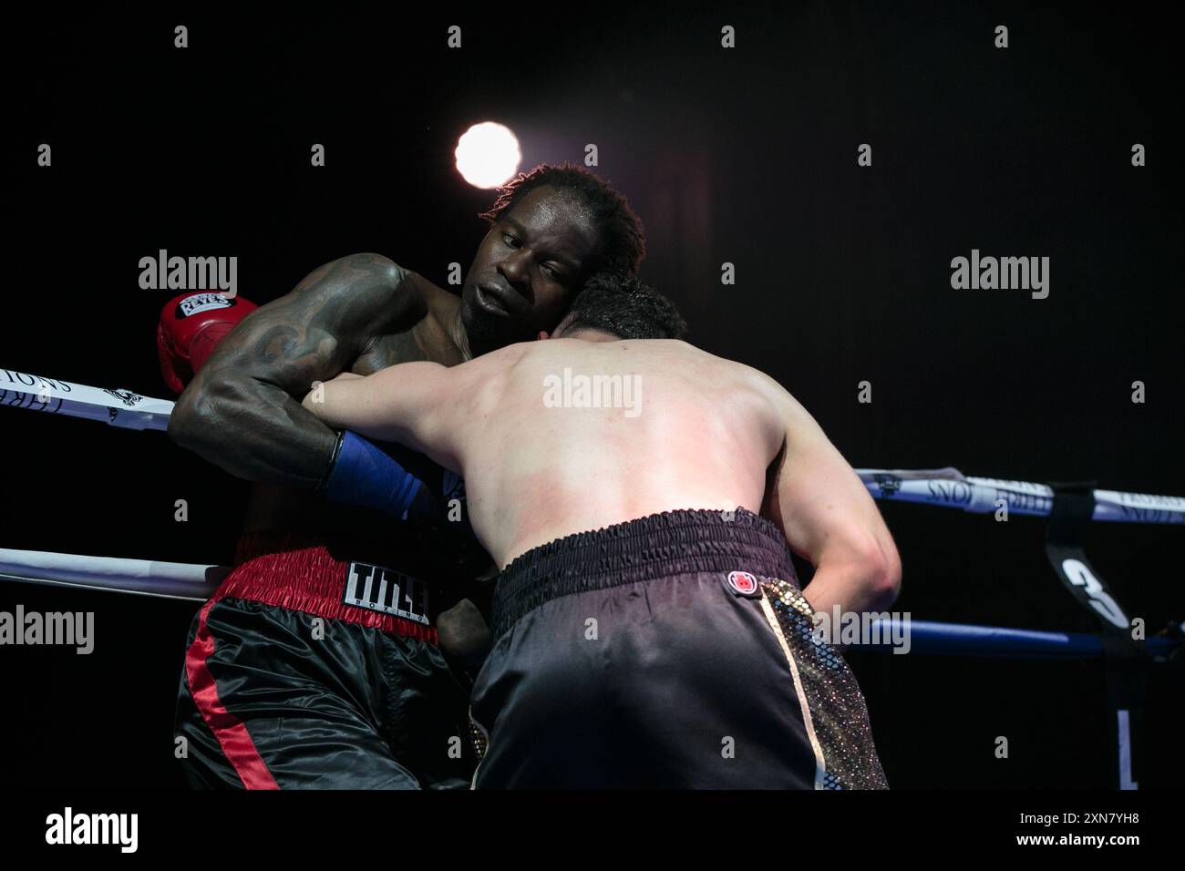 Antonia Scaringi (red gloves) faces Roddy Rene (black gloves) during a ...