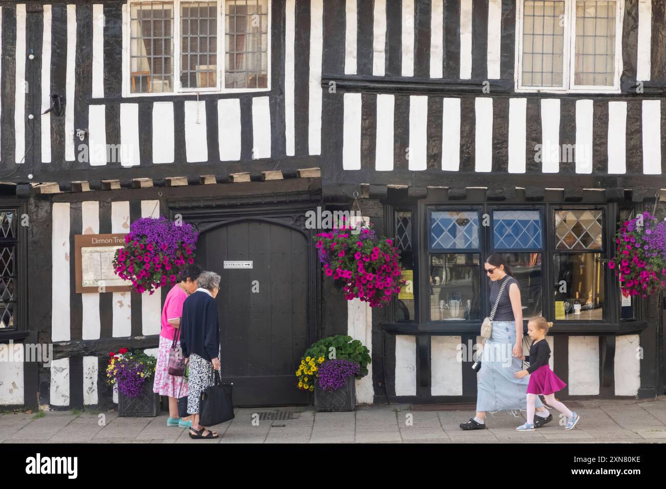 England, Kent, Tenterden, The High Street, Half Timbered Frontage of ...