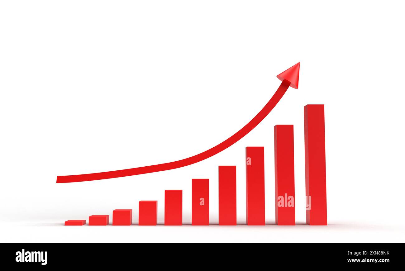 red pink orange arrow direcrtion chart graph growth up strategy ...