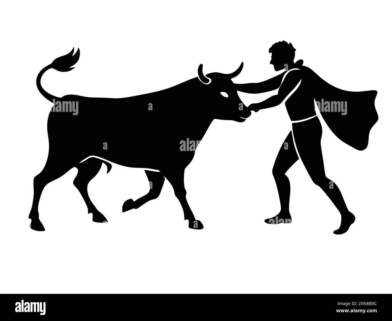 Fighting with bull silhouette vector Stock Vector Image & Art - Alamy