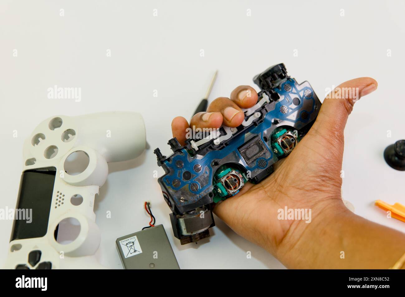 Disassembled battery controller circuit board hi-res stock photography ...