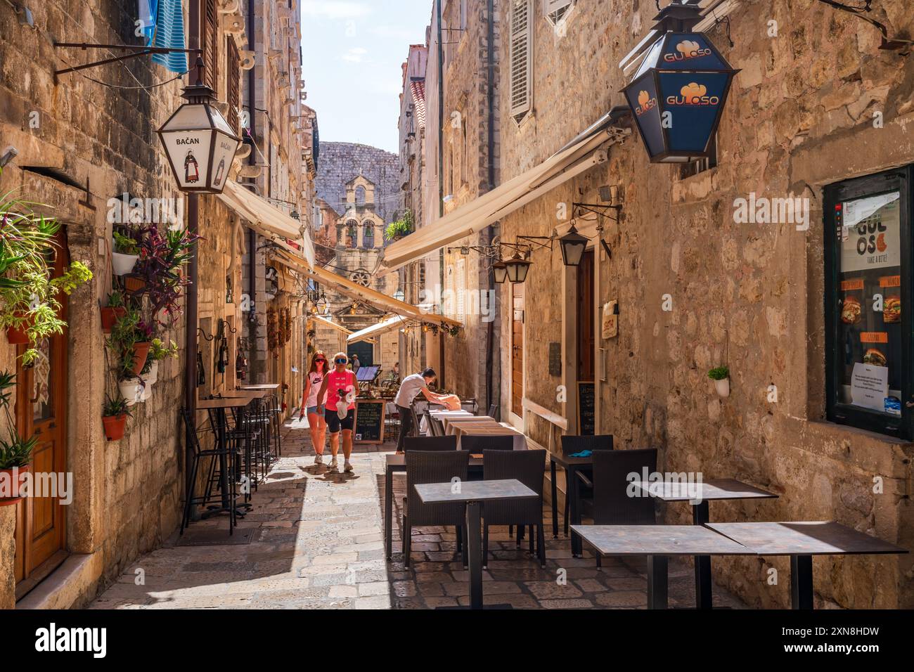 DUBROVNIK, CROATIA - JUNE 24, 2024: Famous narrow alley of Dubrovnik ...