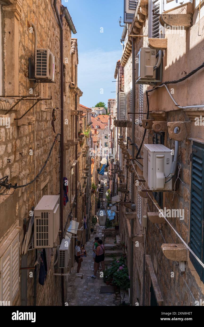 DUBROVNIK, CROATIA - JUNE 24, 2024: Famous narrow alley of Dubrovnik ...