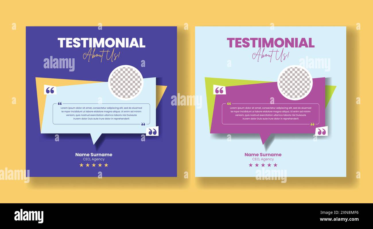 Customer feedback testimonial social media posts, banner, ads template ...