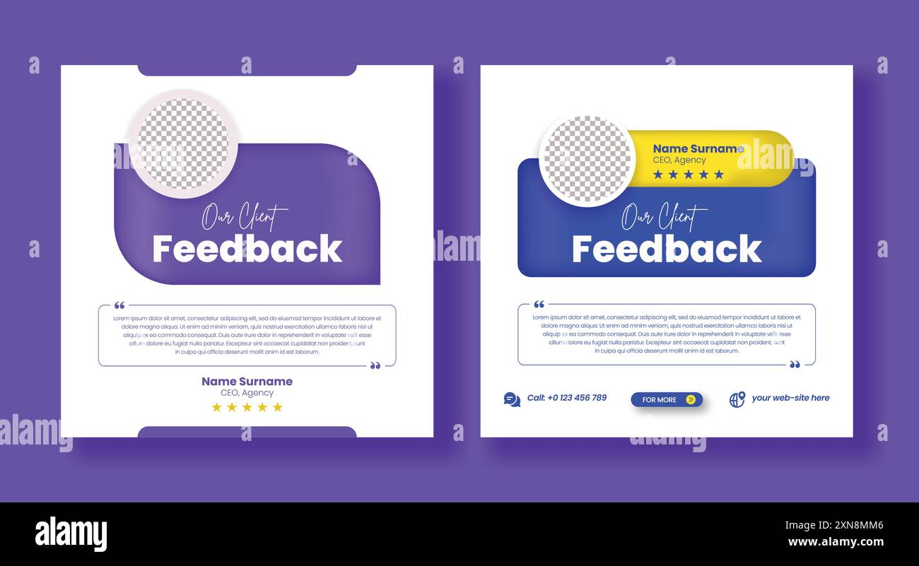 Customer feedback review Testimonial post template for social media ads ...