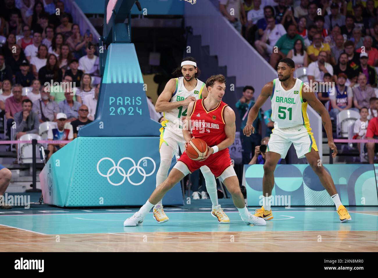 Franz Wagner of Germany and Léo Meindl, Bruno Caboclo of Brazil ...