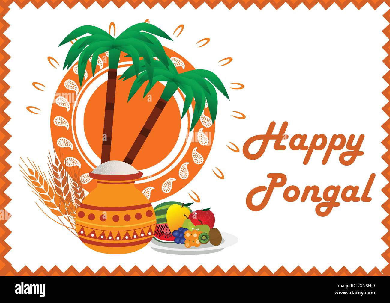 Vector illustration poster of pongal festival image by significance of ...