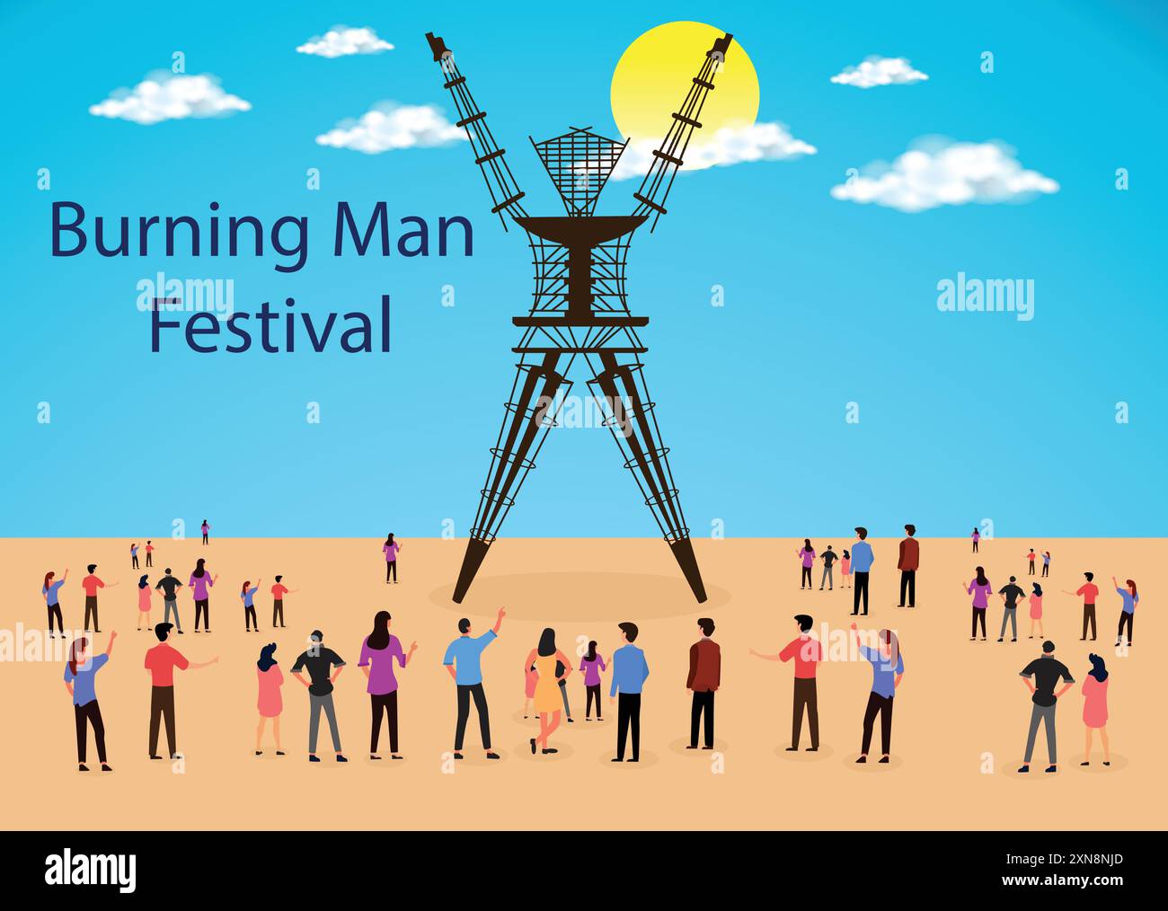 Burning man nevada Stock Vector Images - Alamy