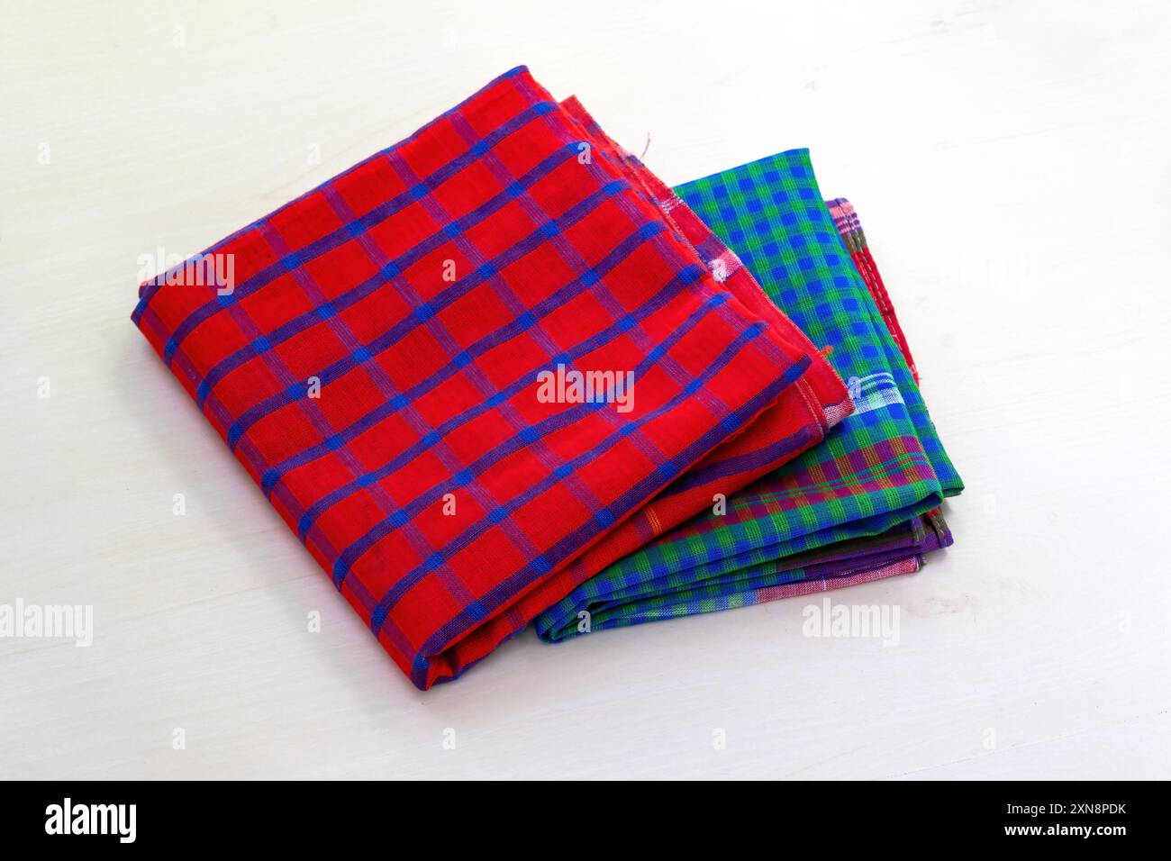 Checked design cotton towels or gamcha in various colors. It is ...