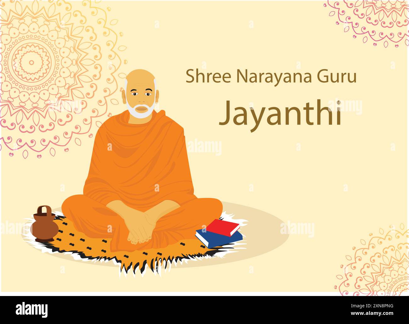 Vector illustration poster of sant shree naryana guru jayanti ...