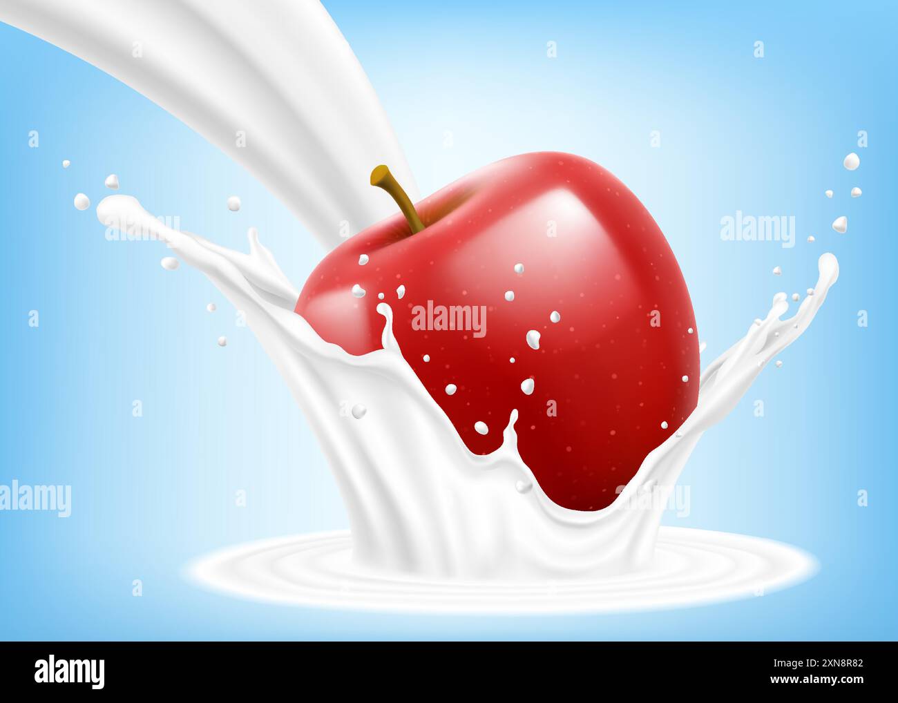 Fresh apple juice advertisement in 3d illustration hi-res stock ...