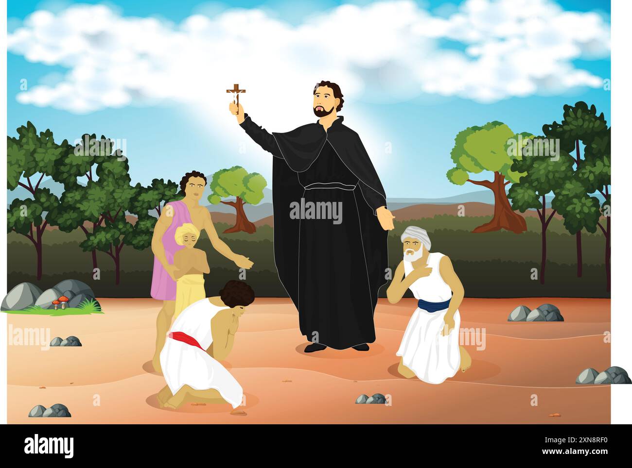 Vector illustration poster of happy feast of st francis xavier Stock ...