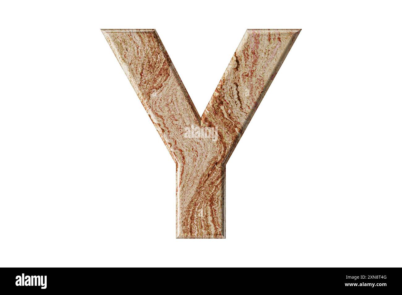 Letter sculpted from warm-toned marble, stands tall and elegant, a ...