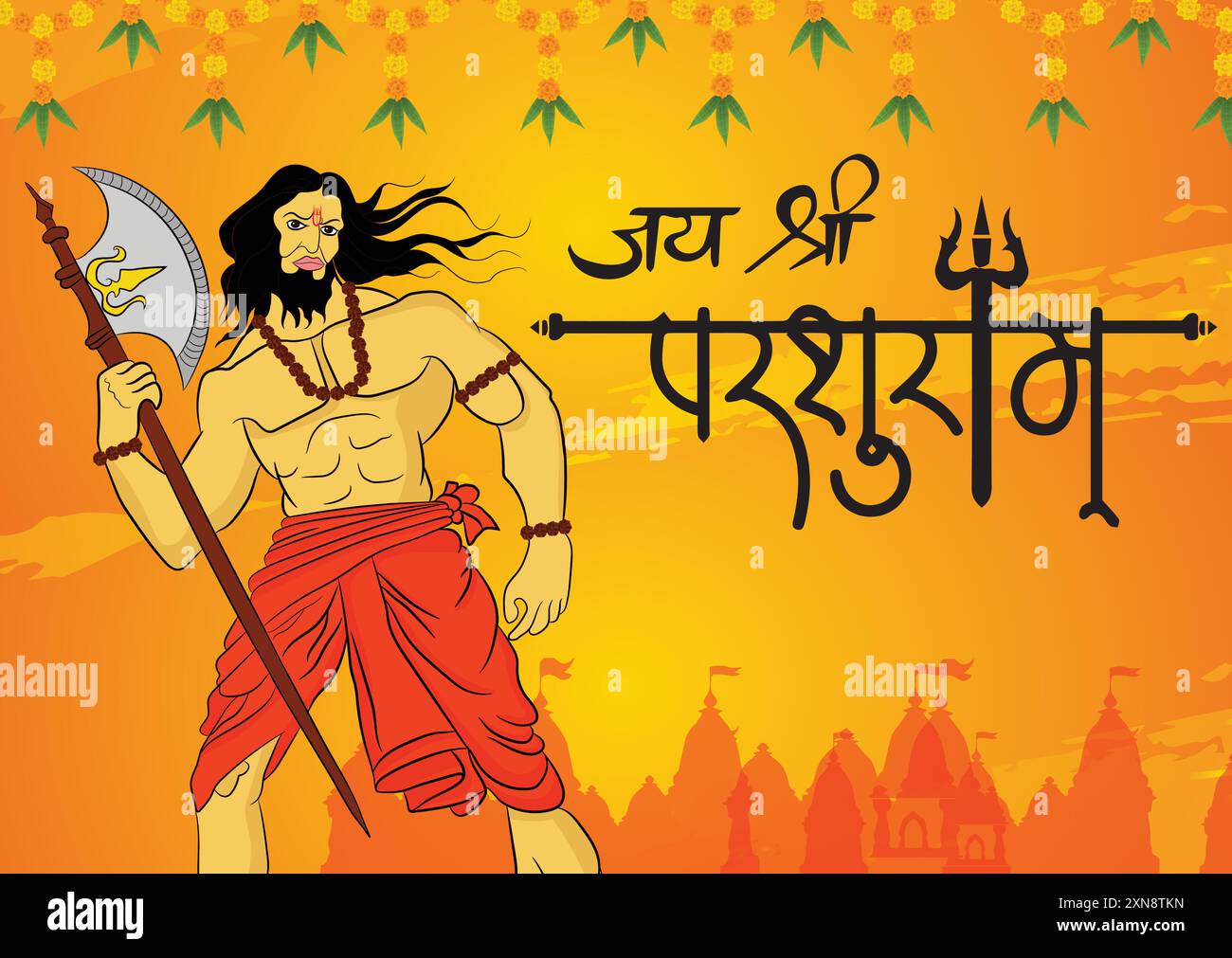 Vector poster of lord parshuram jayanti, hindu festival. parshuram ...