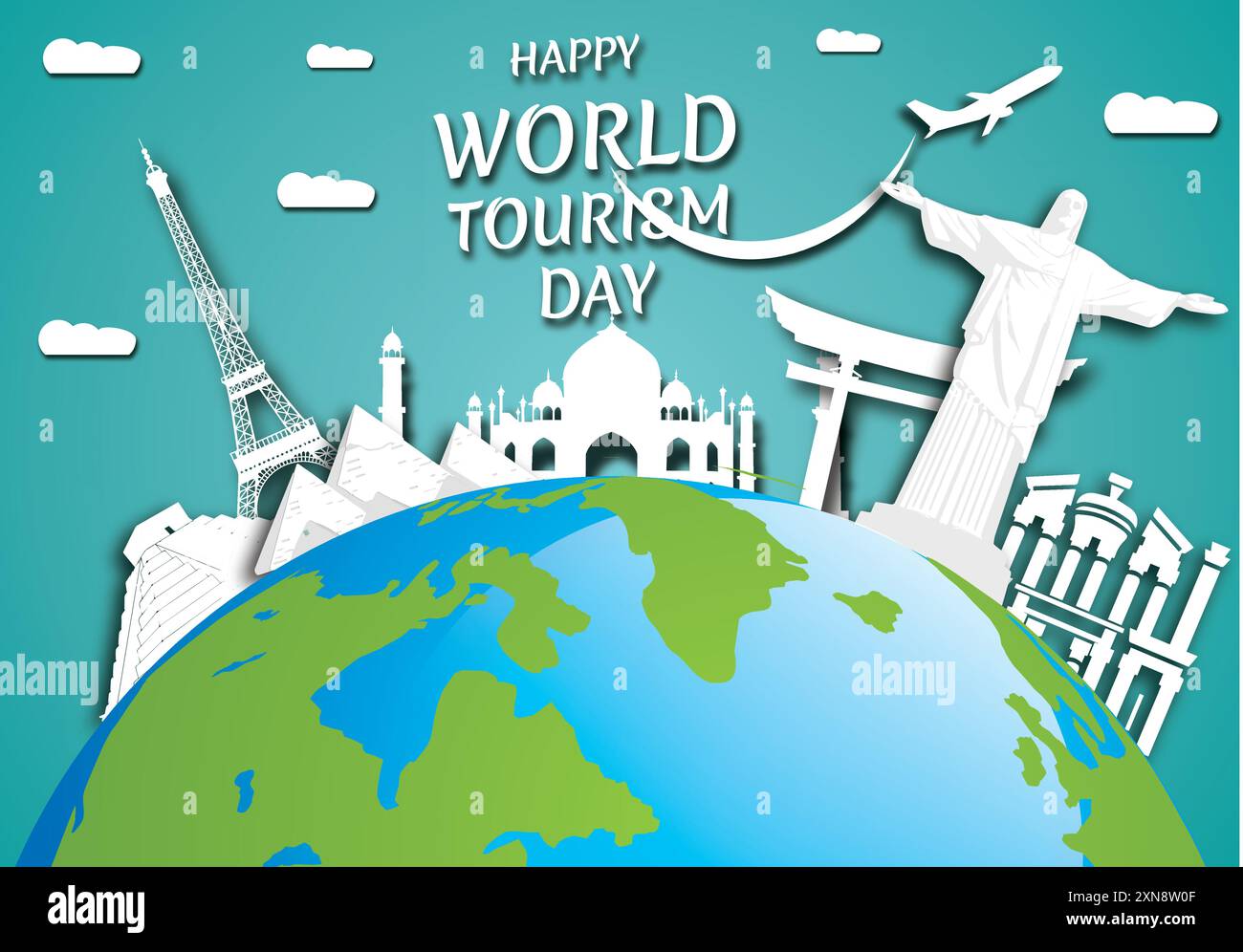 Seven wonders of the world map Stock Vector Images - Alamy