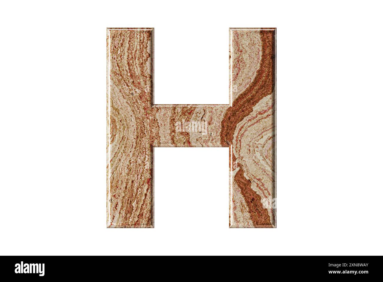 Letter sculpted from warm-toned marble, stands tall and elegant, a ...