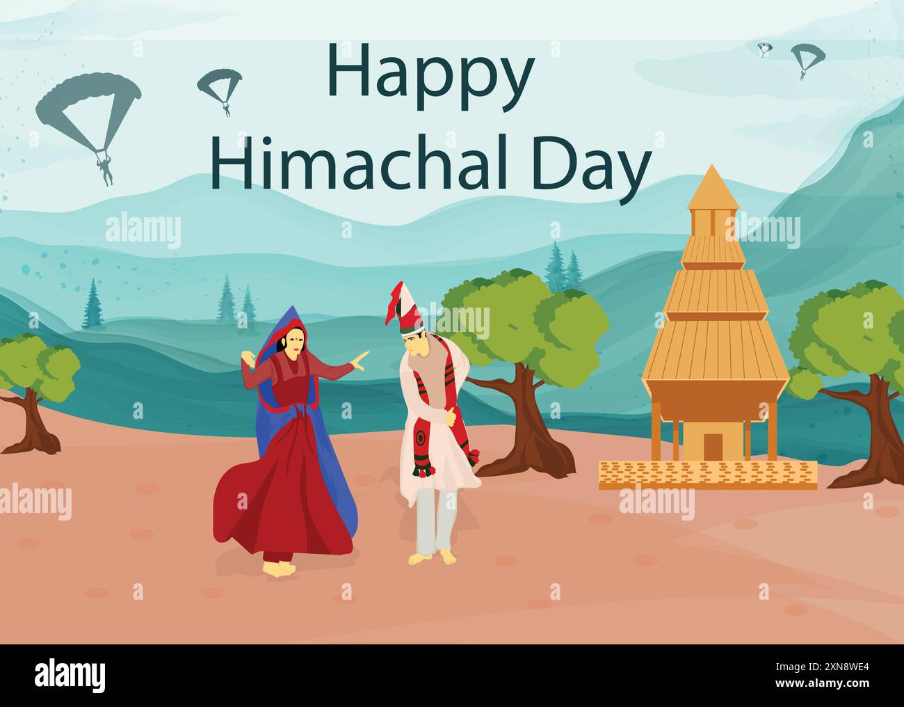 Vector illustration poster of himachal statehood day images with ...