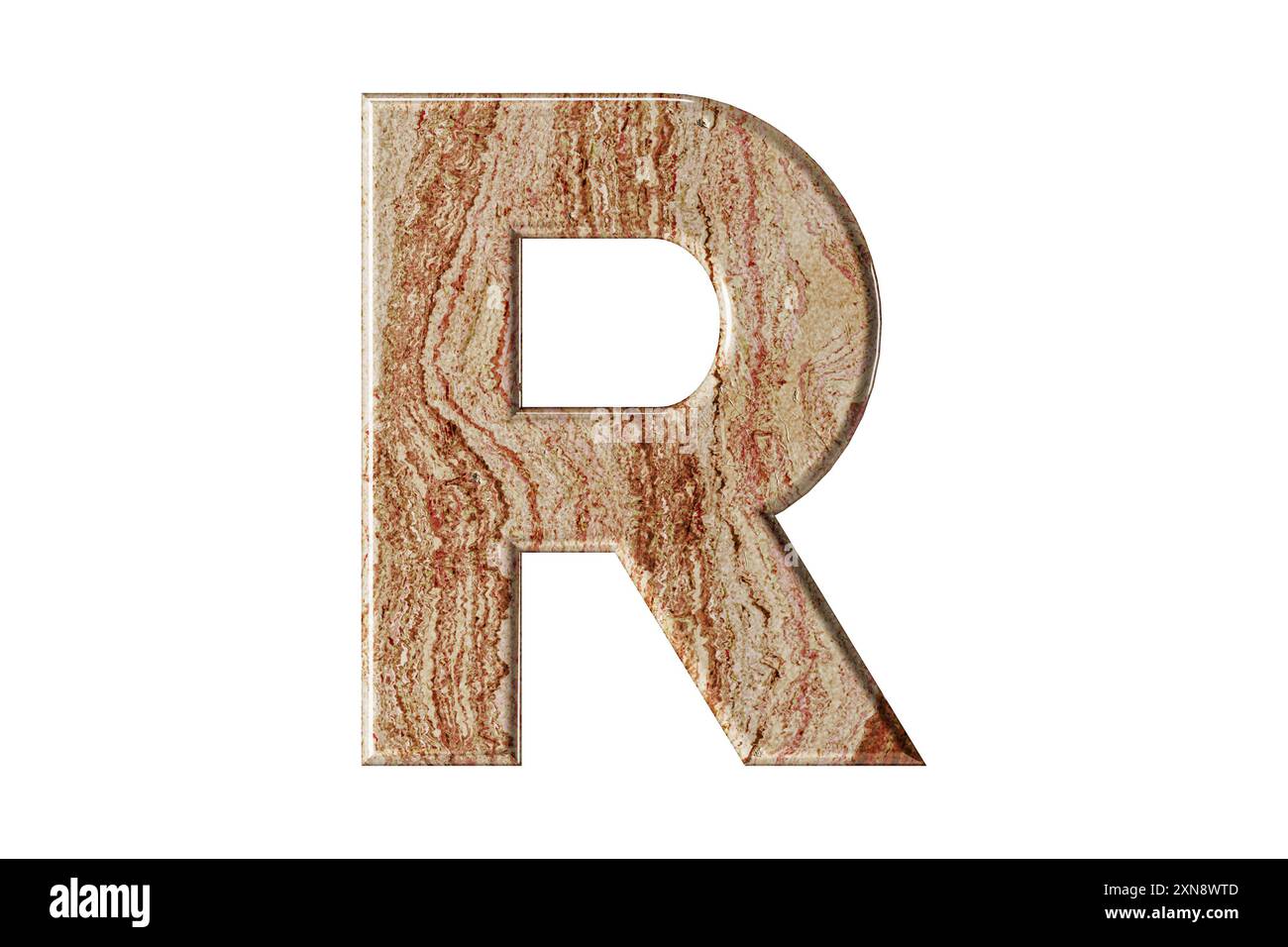 Letter sculpted from warm-toned marble, stands tall and elegant, a ...