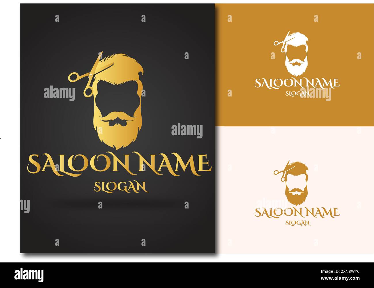 Vector design of beauty salon logo with scissors for haircut salon ...