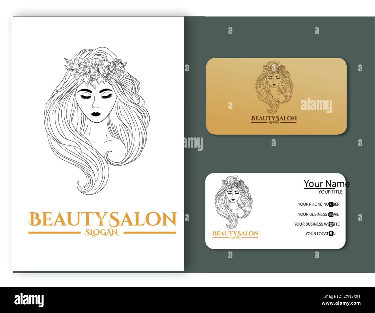 Vector design of logo of beauty salon outline of girl for beauty salon ...