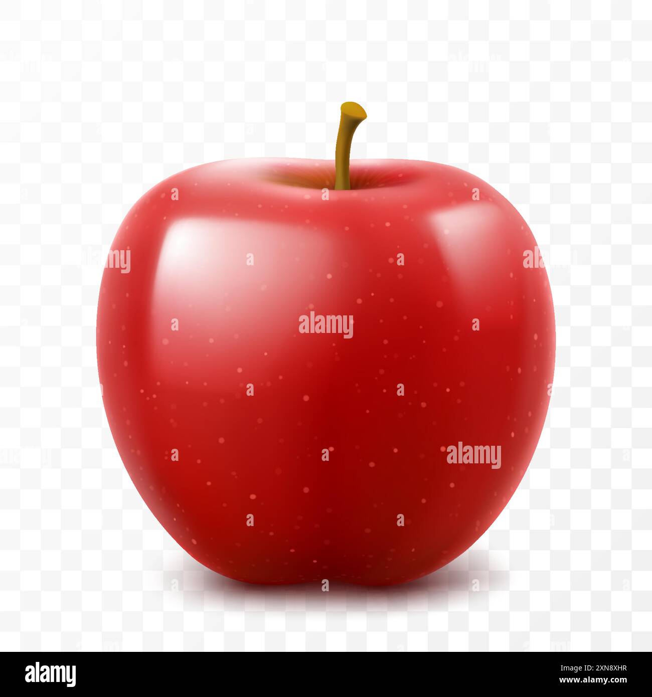 Red delicious juicy apple isolated on transparent background. Realistic ...