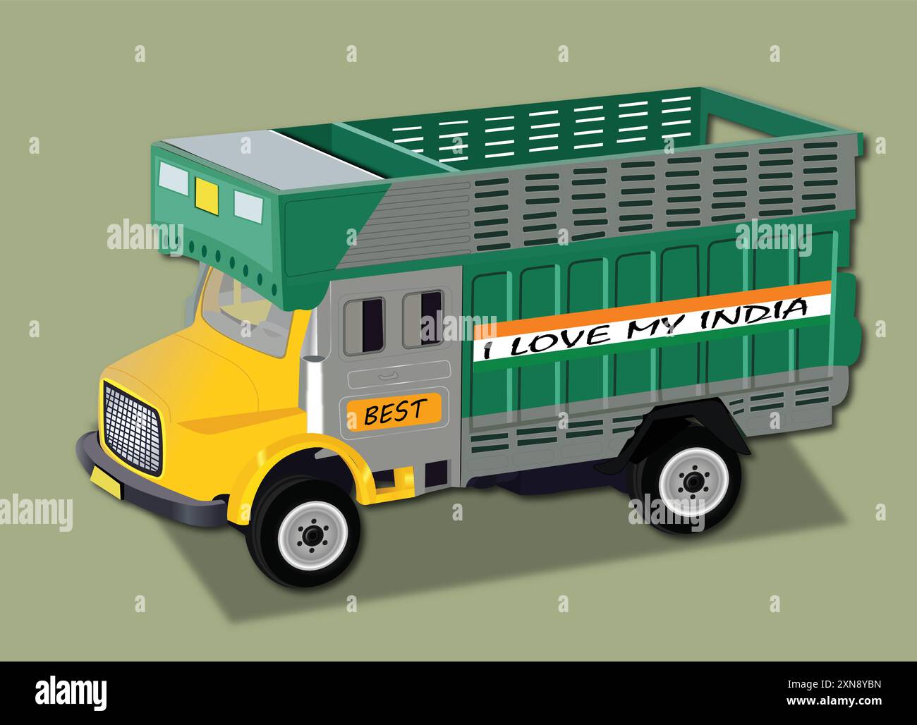 Indian container truck Stock Vector Images - Alamy