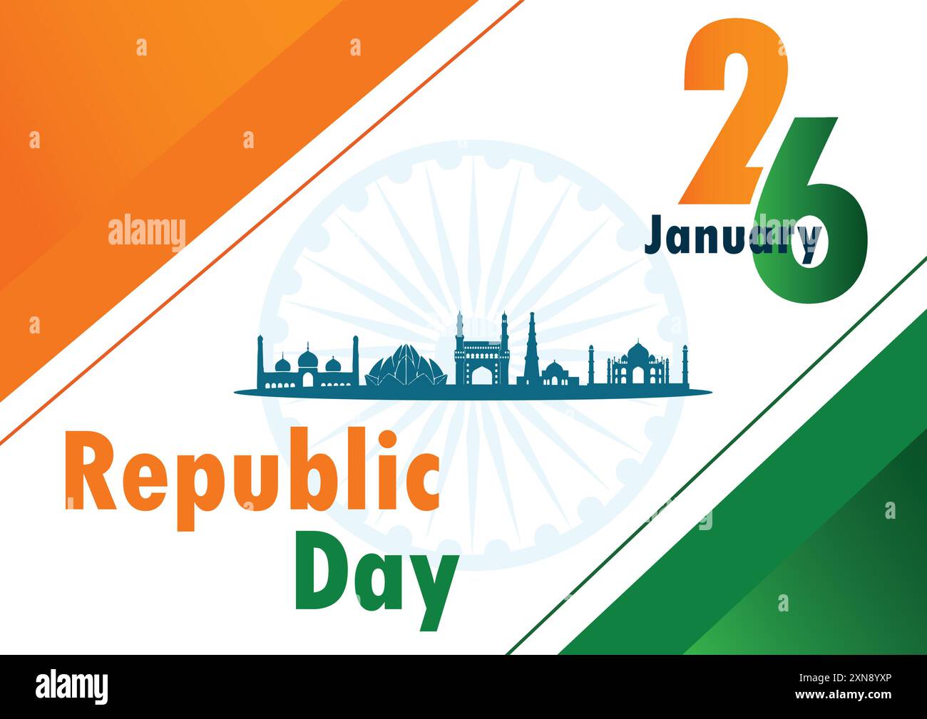 vector illustration poster of happy republic day images with famous ...