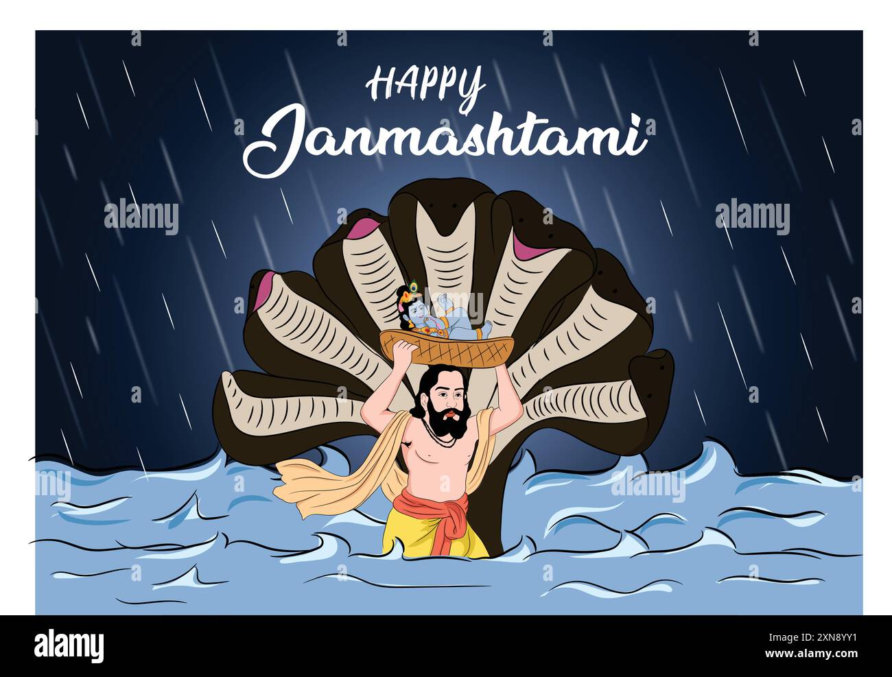 Vector illustration poster of indian hindu religious festival and ...