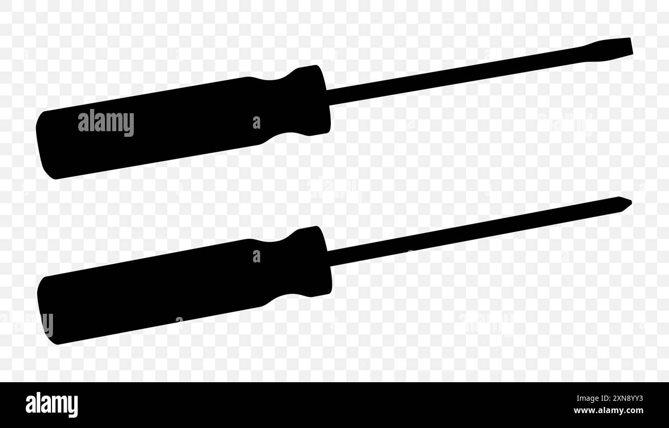 Flat head and Phillips screwdriver isolated on transparent background ...